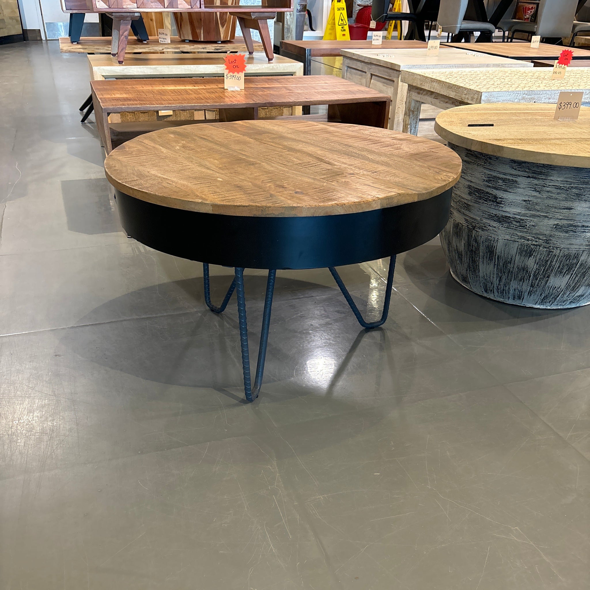 Saria round mango wood coffee table | Wicker Emporium